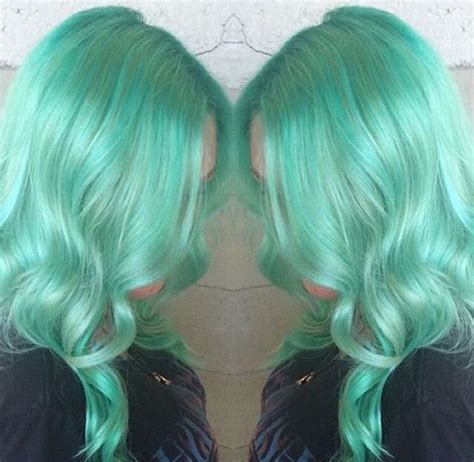 Seafoam Green Hair Color Peppermint Green Hair Colorful Hair
