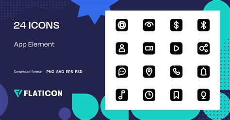 app element icon pack black fill 24 svg icons