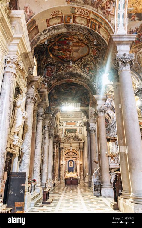 Genoa Italy September 22 2024 Lavish Baroque Interior Of Genoa
