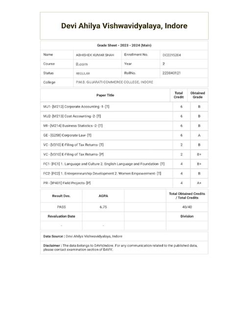 Devi Ahilya Vishwavidyalaya Indore Pdf