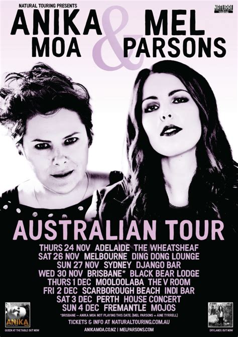 Mel Parsons Australian Tour W Anika Moa