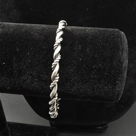 Sterling Silver Twisted Rope Bangle Bracelet Vintage Jewelry Etsy
