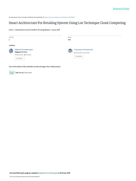 Smart Architecture For Retailing System Using Loe Pdf Internet Of