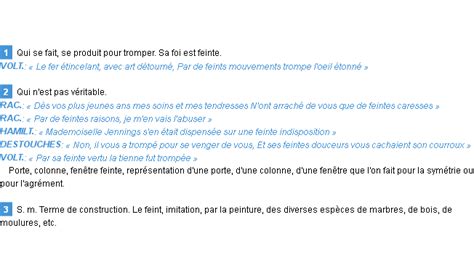 Feint La Définition