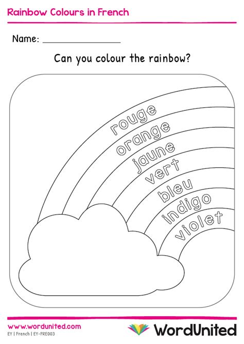 French Colours Colouring Sheet