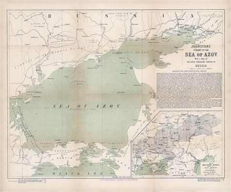 1855 Map Of The Sea Of Azov Ukraine Russia Etsy