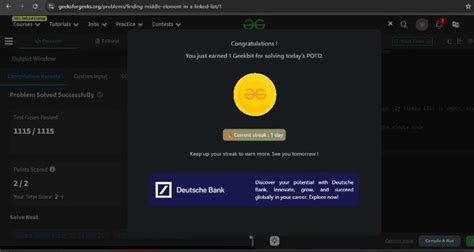 How I Solved The Return The Middle Node Problem With Geekstreak24 Sai Siva Prakash Neeli