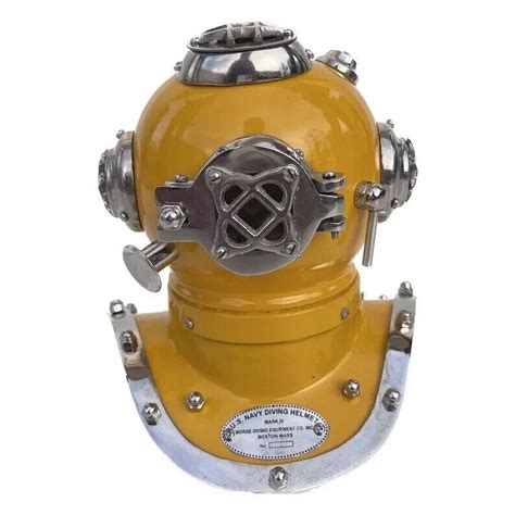 Nautical Mini Diving Helmet Clock Scuba Us Navy V Mark Divers Helmet