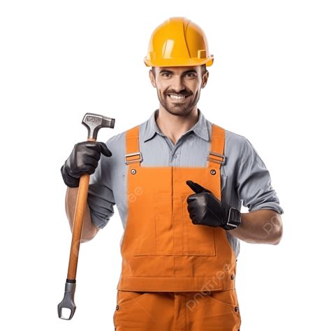 Construction Worker With Hammer And Spanner Carpenter Construction