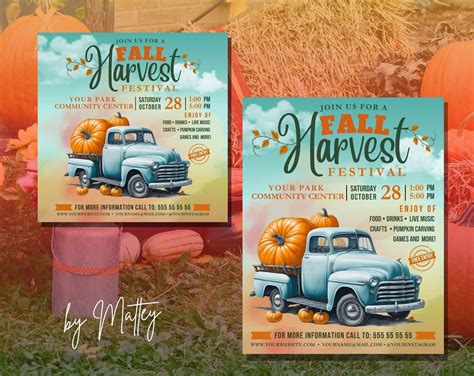 Fall Event Flyer Template Fall Fest Invite Fall Fest Concert Fall Fest Celebration Autumn