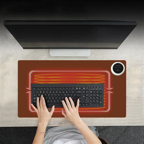 Yyuenw Heated Desk Pad Usb Heated Mouse Pad Warmer Electric Warm Faux