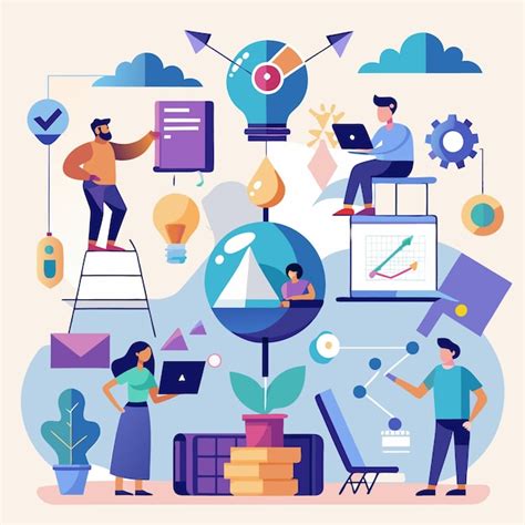 Premium Vector Collaborative Workflow And Project Management Elevating Team Efficiency In A