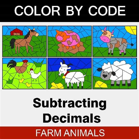 Subtracting Decimals Coloring Worksheets Color By Code By Math Games Hero