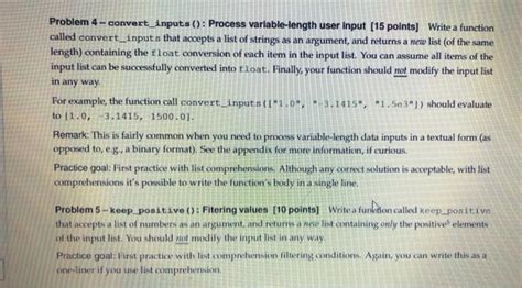 Solved Problem Convert Inputs Process Variable Length Chegg