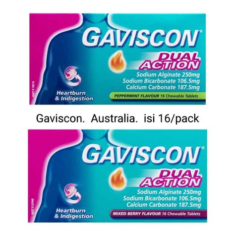 Jual Gaviscon Dual Action Chewable Tablets Heartburn And Indigestion