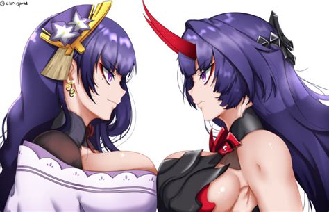Rule 34 2girls Armor Asymmetrical Docking Bangs Bare Shoulders Breast Press Breasts Closed