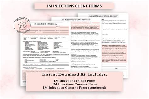 Im Injection Consent Form Im Injection Client Forms Im Therapy Informed Consent Intramuscular