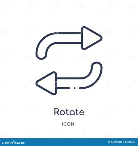 linear rotate icon from geometry outline collection thin line rotate icon isolated on white