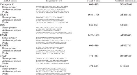 Sequences Of Primers And Probes Used In Quantitative Real Time Pcr Download Table