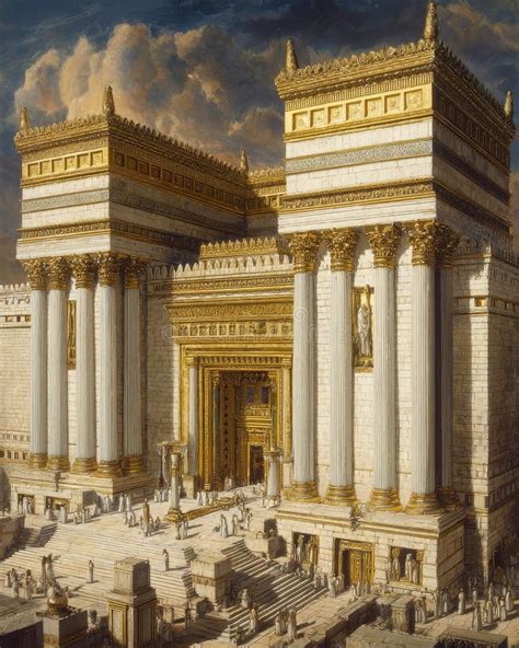 King Solomons Temple In Jerusalem Generative Ai Stock Illustration