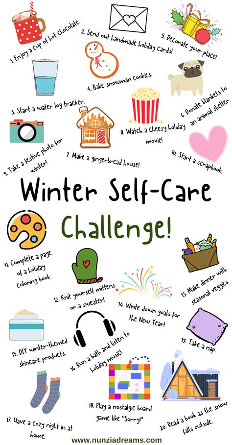 Winter Bucket List Self Care Challenge Checklist Artofit