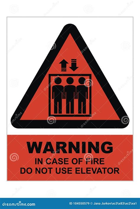 Warning Sign Do Not Use Elevator Warning Sign Vector Icon Stock