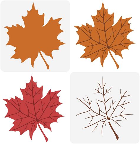 Fingerinspire 2pcs Maple Leaf Stencils 11 8x11 8inch Large Layered Leaves Stencils