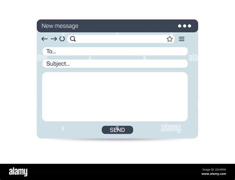 Email Interface Mail Window Template Internet Message Isolated Frame Blank Email Ui Design