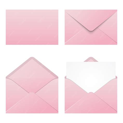 Premium Vector Set Of Realistic Pink Envelopes Mockup Realistic Pink