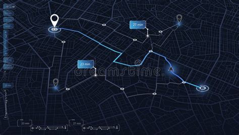 Perspective Gps Navigator Screen Geometric Element Online Navigation Location Tracks