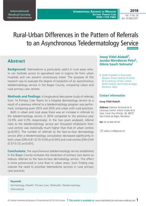 Pdf Rural Urban Differences In The Pattern Of Referrals To An