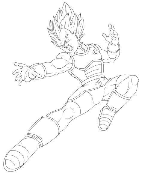 Vegeta Ssjg Line Art By Cdzdbzgoku On Deviantart