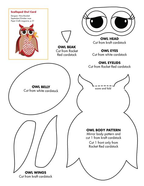 Owl Template Cut Out Printable Word Searches