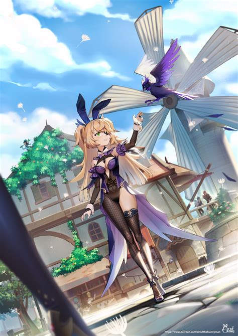 Mona Venti Eula Fischl Amber And 4 More Genshin Impact Drawn By