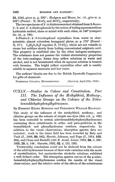 Ccxlv—studies In Colour And Constitution Part Iii The Influence Of