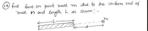 14 Find Force On Point Mass M Due To The Uniform Rod Of Mass M And Len