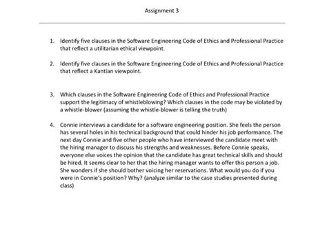 solved assignment 3 1 identify five clauses in the software