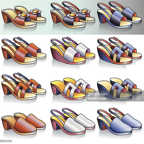 Sandals Wedges Clogs Icon Set High Res Vector Graphic Getty Images