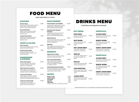 Restaurant Menu Canva Template Food Truck And Cafe Design Digital Etsy