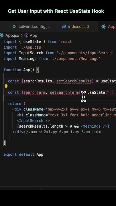 How To Get User Input Using React Usestate Hook Webdevelopment Reactjs Youtube