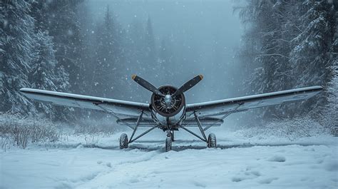Free Snowy Aircraft Scene Image Snow Aircraft Winter Download At