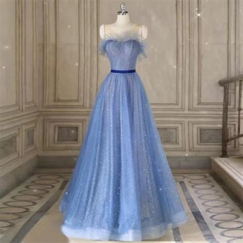 Blue Party Dresssleeveless Prom Dressformal Evening Dresscustom Made