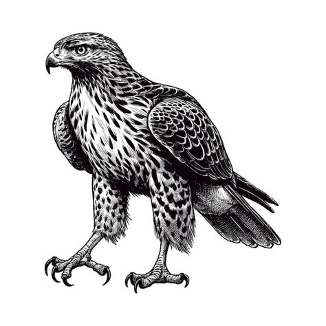 Un Dessin En Noir Et Blanc Dun Faucon Avec Un Motif Noir Et Blanc