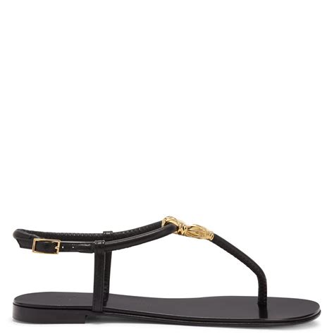 Tie Flat Flats Black Giuseppe Zanotti