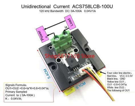 Acs758lcb Acs758 100u Unidirectional Dc Current Sensor Module Acs758lcb 100u 120 Khz Bandwidth