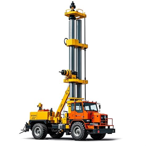 Rotary Drilling Piling Rig Machine On White Background Premium Ai