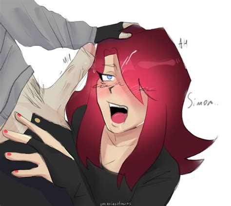 Rule 34 Black Gloves Black Handwear Black Shirt Blue Eyes Blush