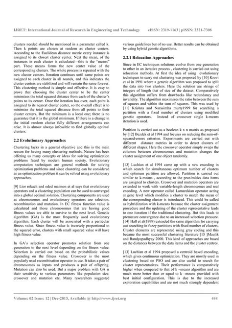 Survey On Traditional And Evolutionary Clustering Pdf