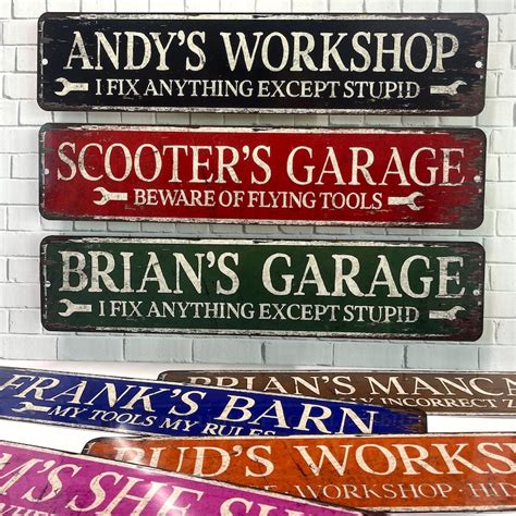 Retro Metal Garage Signs Etsy