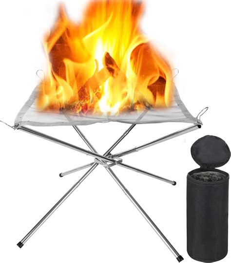 Lolysic Portable Fire Pit For Camping Outdoor Small Folding Fire Pit